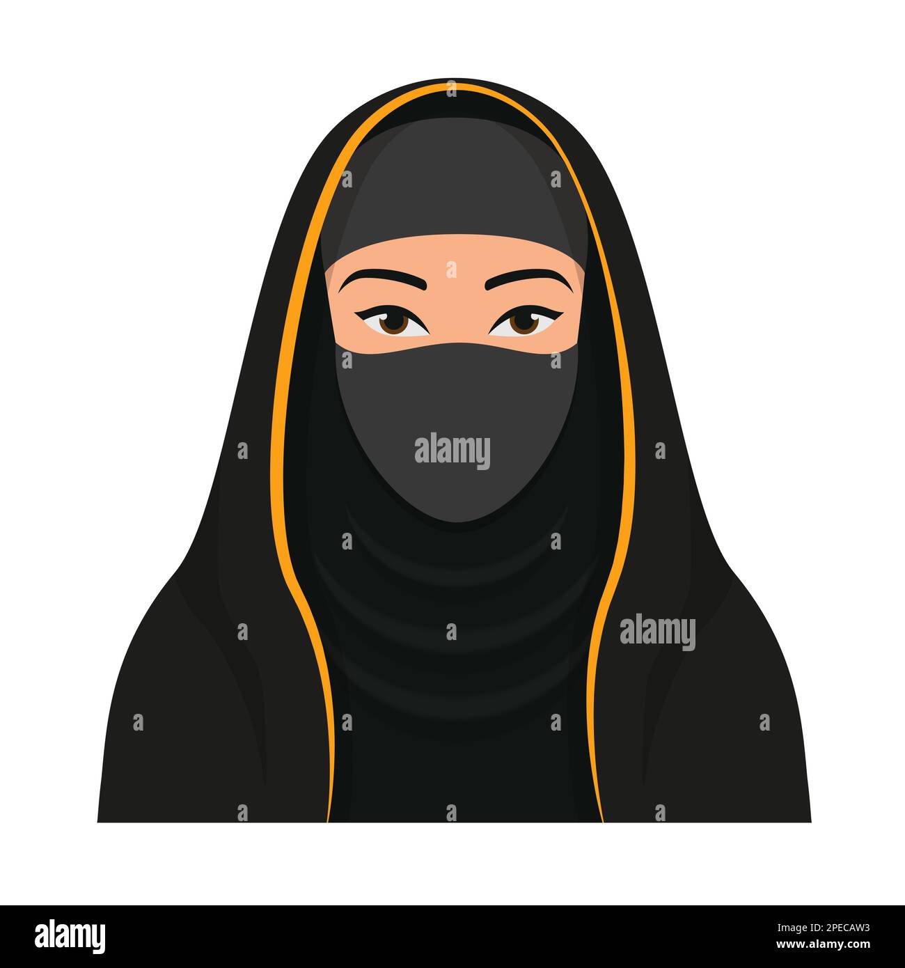 Arabian woman portrait avatar. Islamic women traditional vestimentation ...