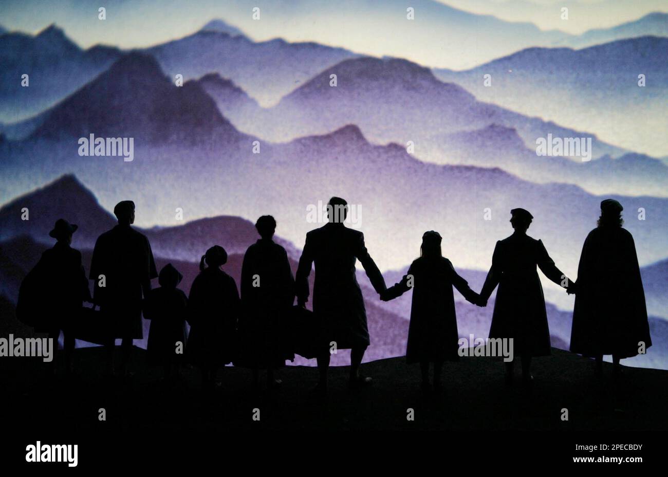 Scene of the Richard Rogers musical "The Sound of Music" with the Trapp ...