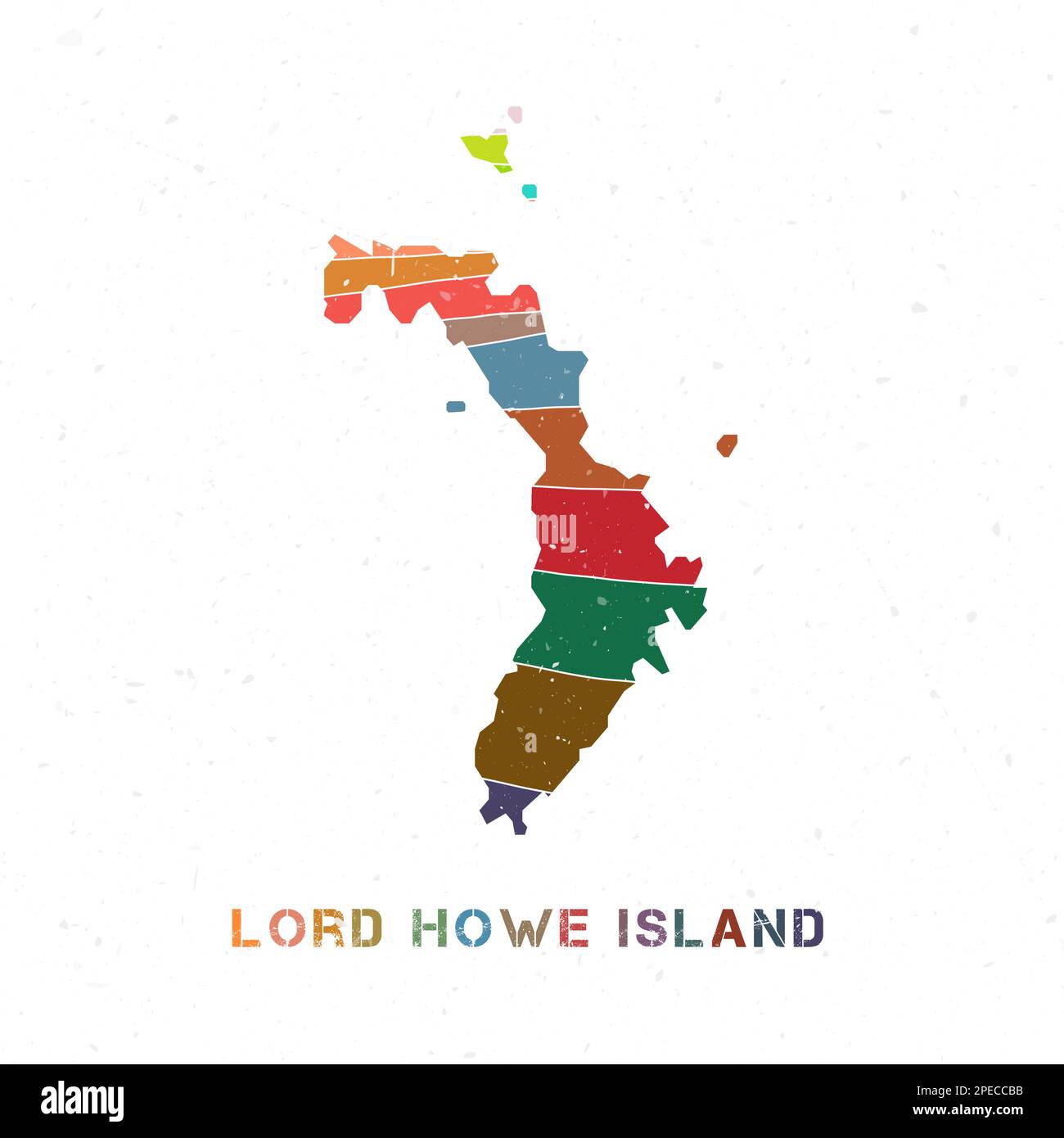 Lord Howe Island map design. Shape of the island with beautiful ...