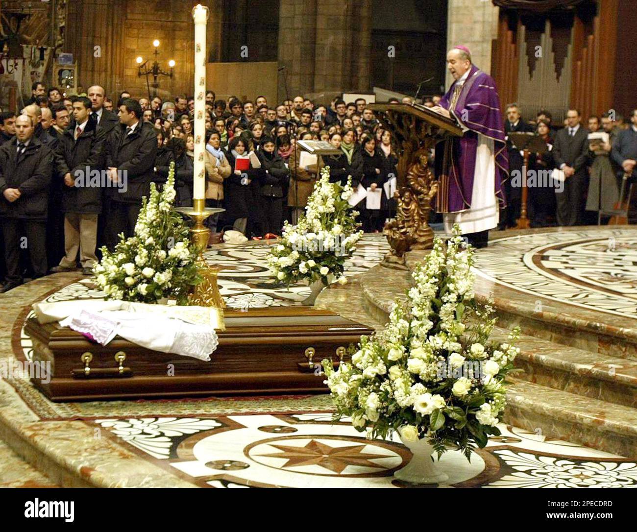 The coffin of Father Luigi Giussani, founder of Comunione e Liberazione ...