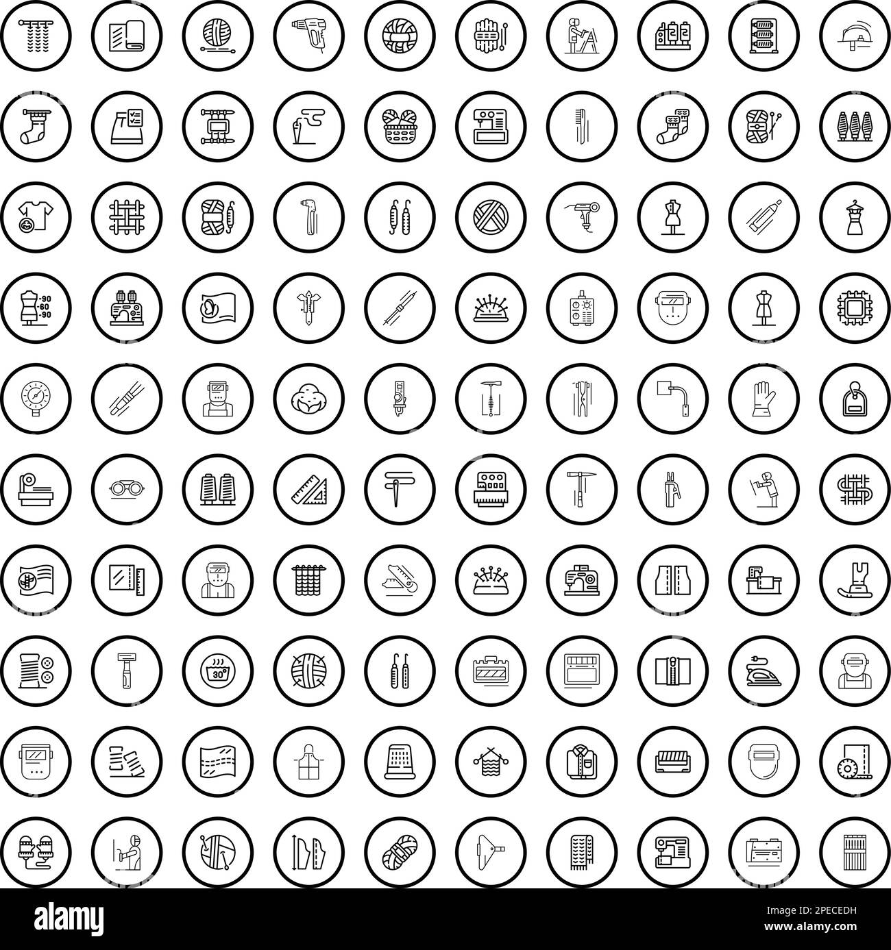 100 craft icons set. Outline illustration of 100 craft icons vector set ...