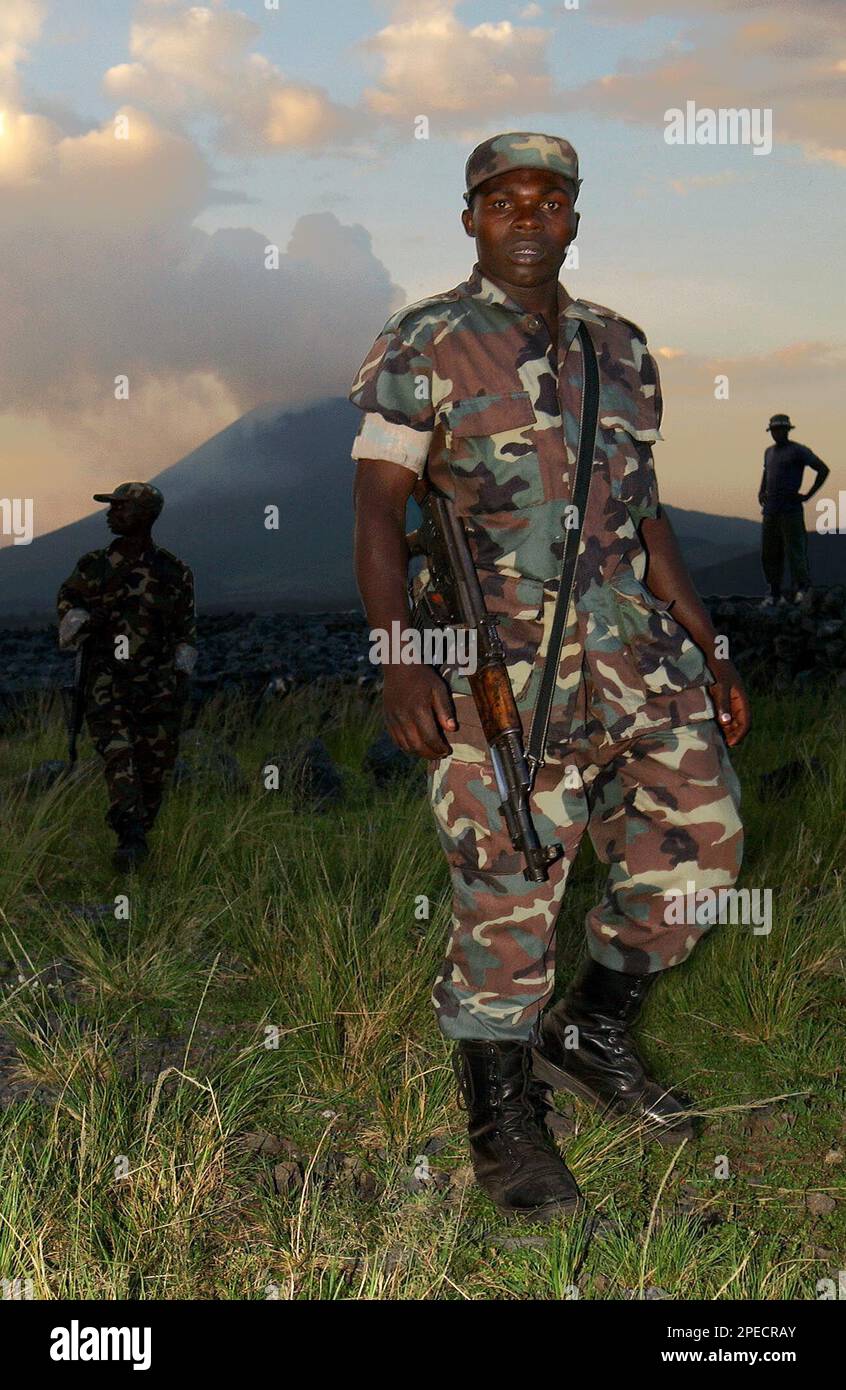 A Democratic Republic of Congo united army soldier patrols at Goma ...