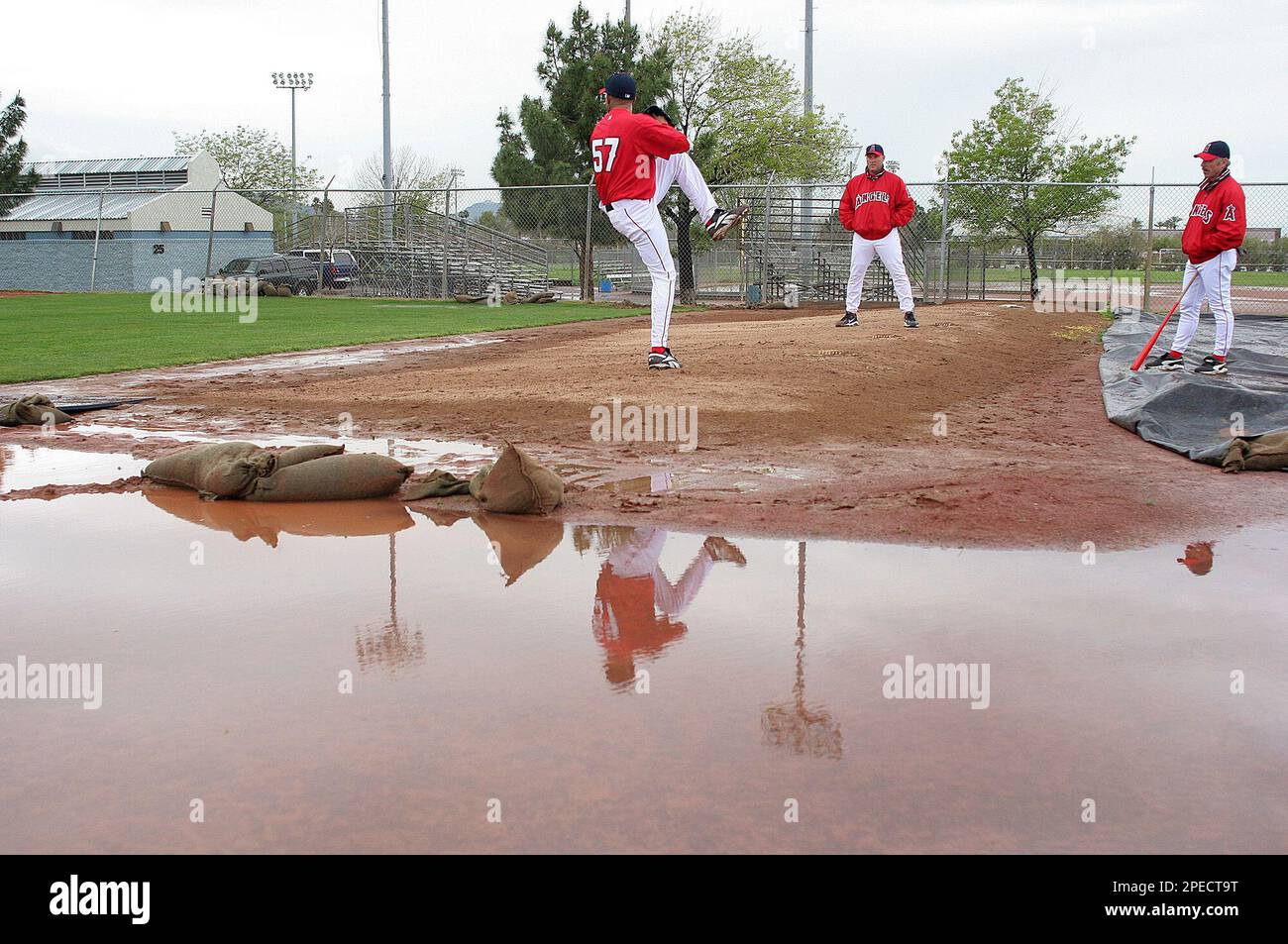 Anaheim Angels pitcher Francisco Rodriguez (57) winds up to deliver a ...