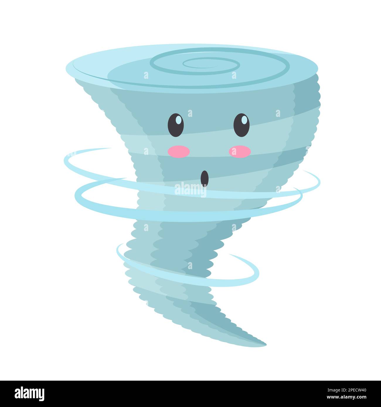 Cute tornado with shocked face. Weather forecast, funny storm vector ...
