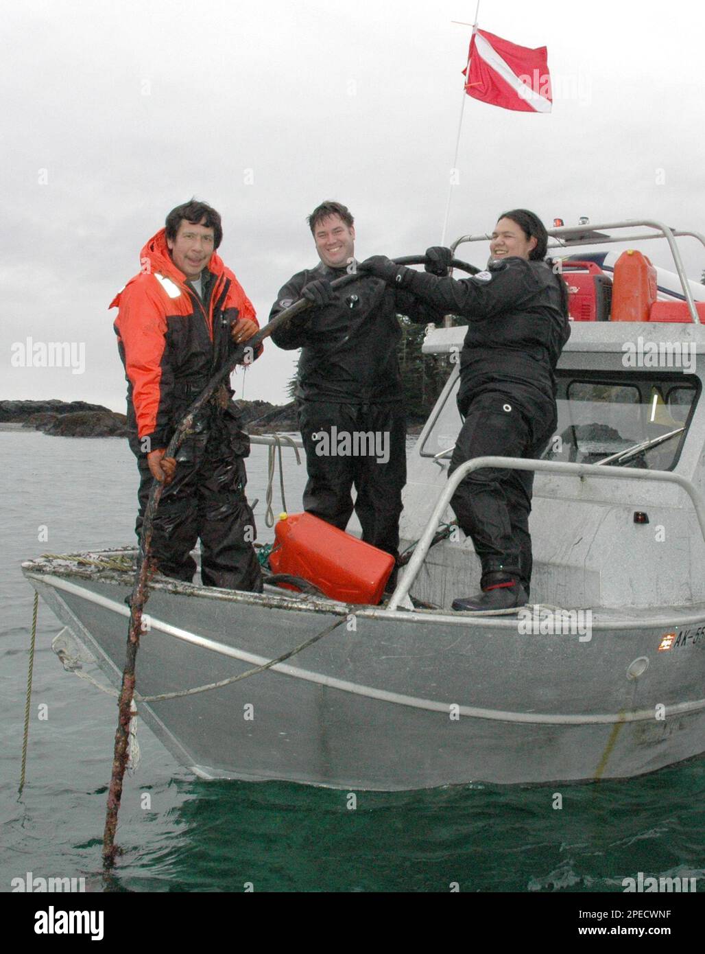 Sitka Tribe of Alaska dive crew Jim Nielson, left, Jeromey Campbell ...