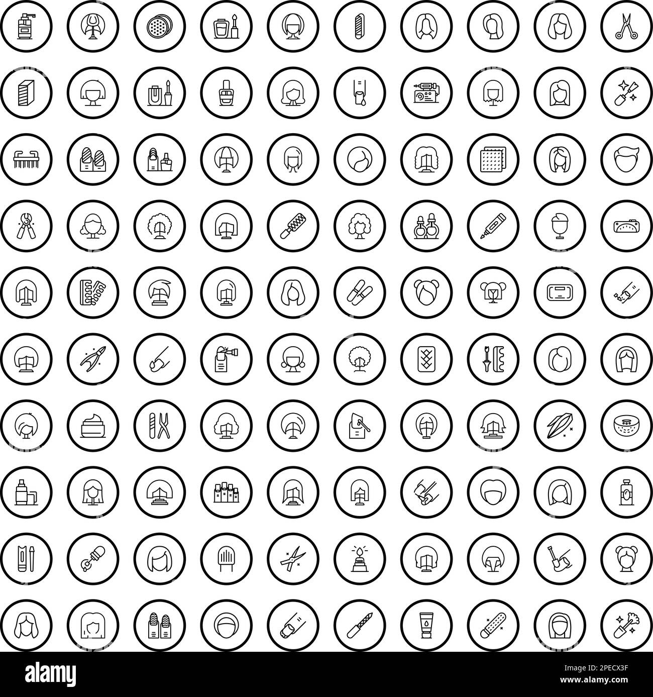 100 beautiful icons set. Outline illustration of 100 beautiful icons ...