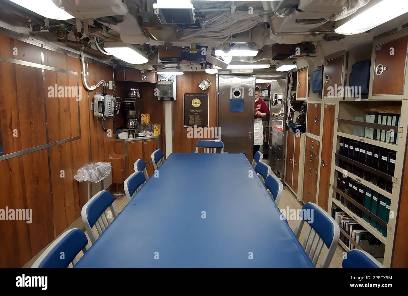 This is a view of the officers' ward room aboard the Seawolf class fast ...