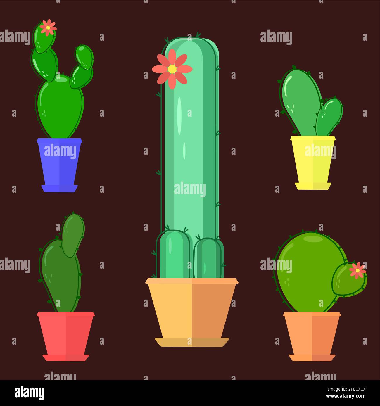 Set cactus Stock Vector Images - Alamy