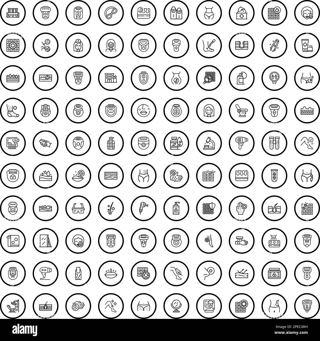 100 care icons set. Outline illustration of 100 care icons vector set ...