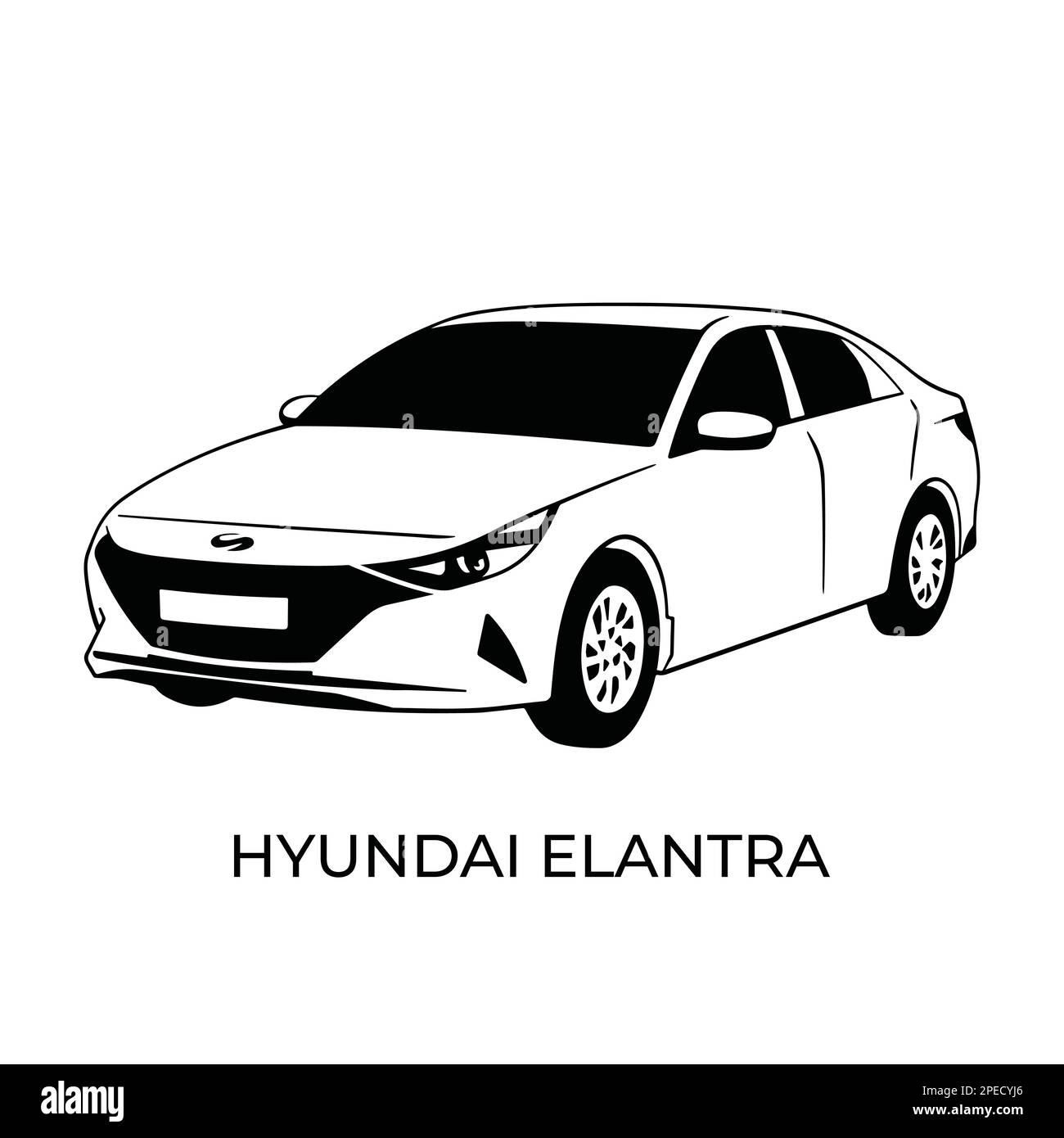 Vector silhouettes, icons of Hyundai brand cars Stock Vector Image ...