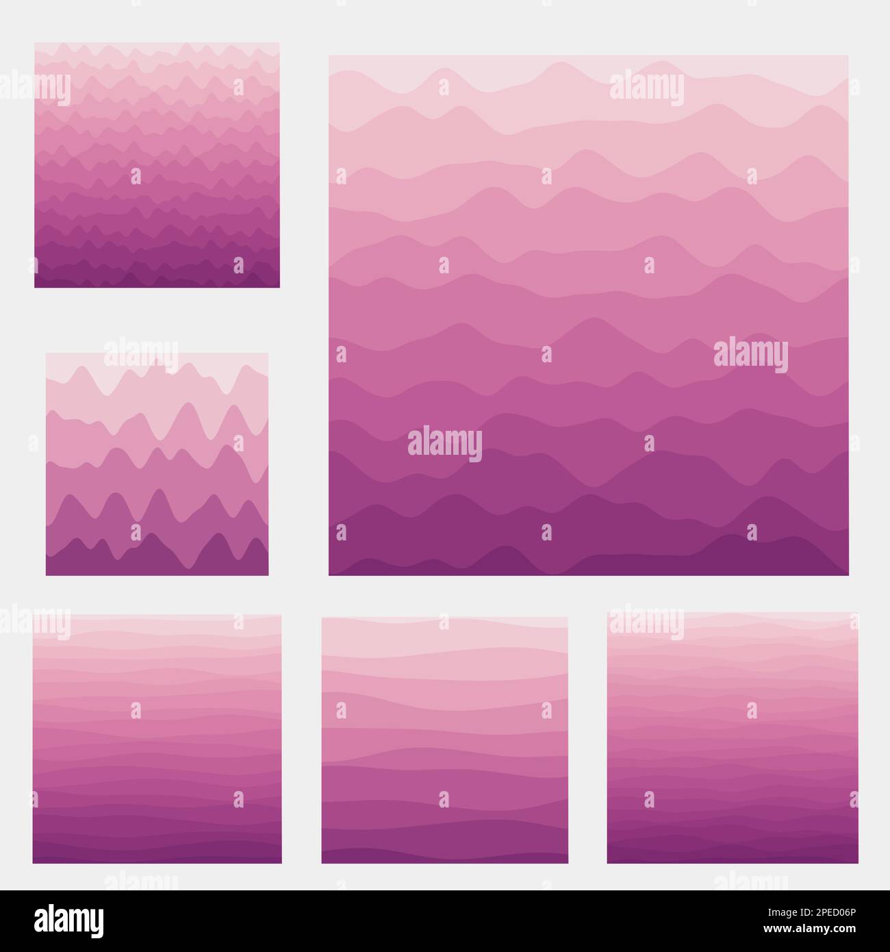 Abstract waves background collection. Curves in magenta colors. Neat ...