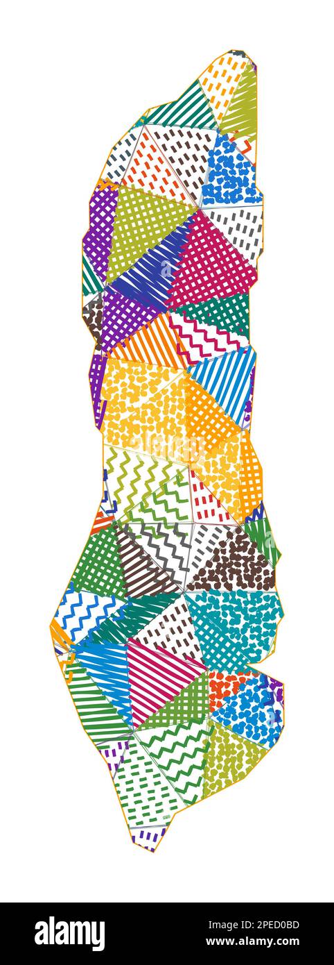 Kid style map of Grand Turk Island. Hand drawn polygons in the shape of ...