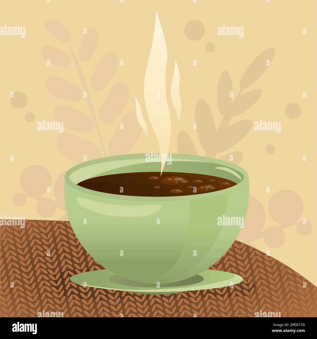 Autumn hygge cup warm tea Stock Vector Images - Alamy
