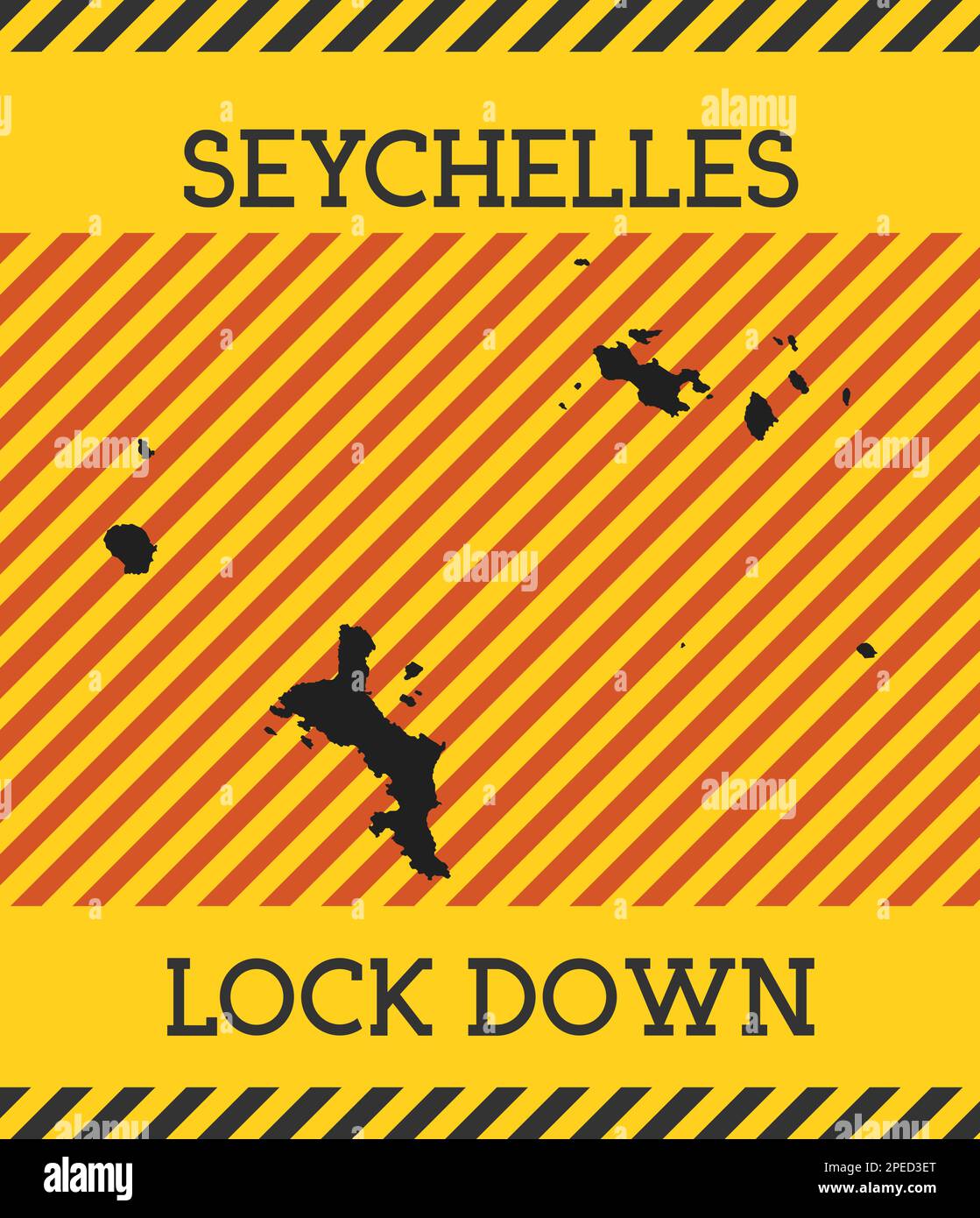 Seychelles Lock Down Sign. Yellow island pandemic danger icon. Vector ...