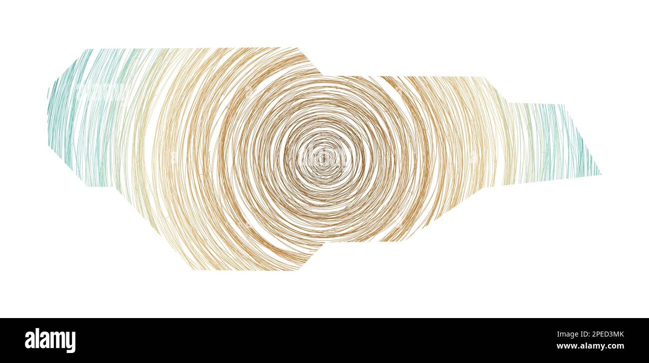 Buck Island Reef map filled with concentric circles. Sketch style ...