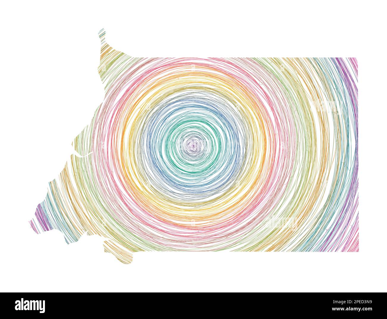 Equatorial Guinea map filled with concentric circles. Sketch style ...