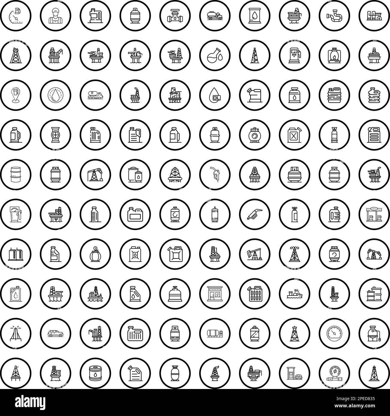 100 fuel icons set. Outline illustration of 100 fuel icons vector set ...