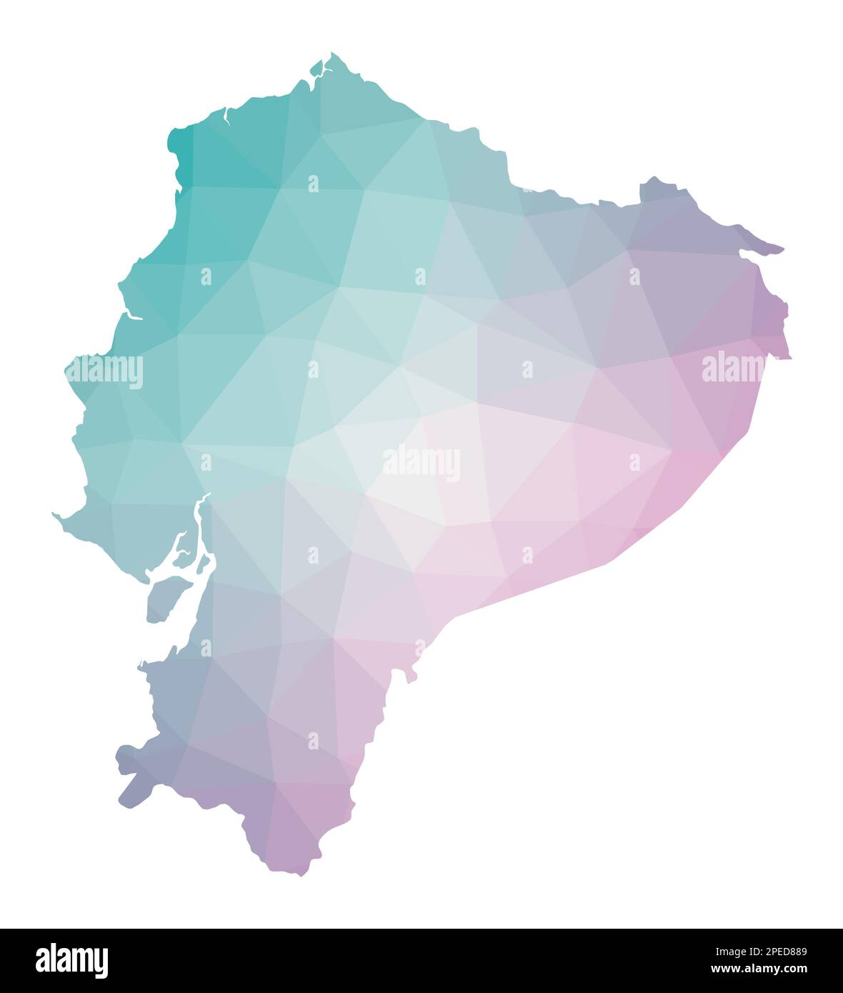 Polygonal map of Ecuador. Geometric illustration of the country in ...