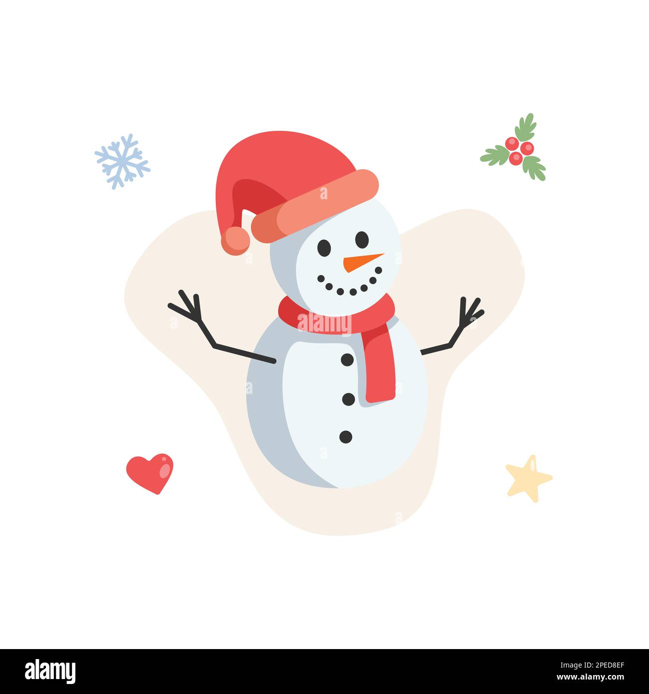 Flat Illustration of Winter Snow Man Vector Illustration Design Stock ...