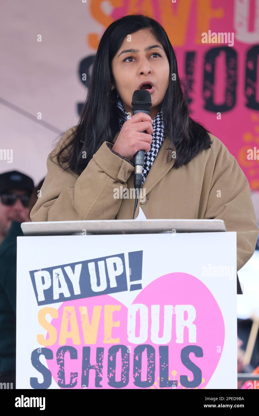 London, UK. 15th March, 2023. MP for Coventry South, Zarah Sultana ...
