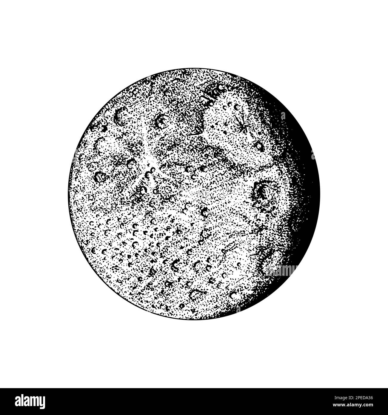 Mercury Planet. Astronomical galaxy space. Engraved hand drawn in old ...