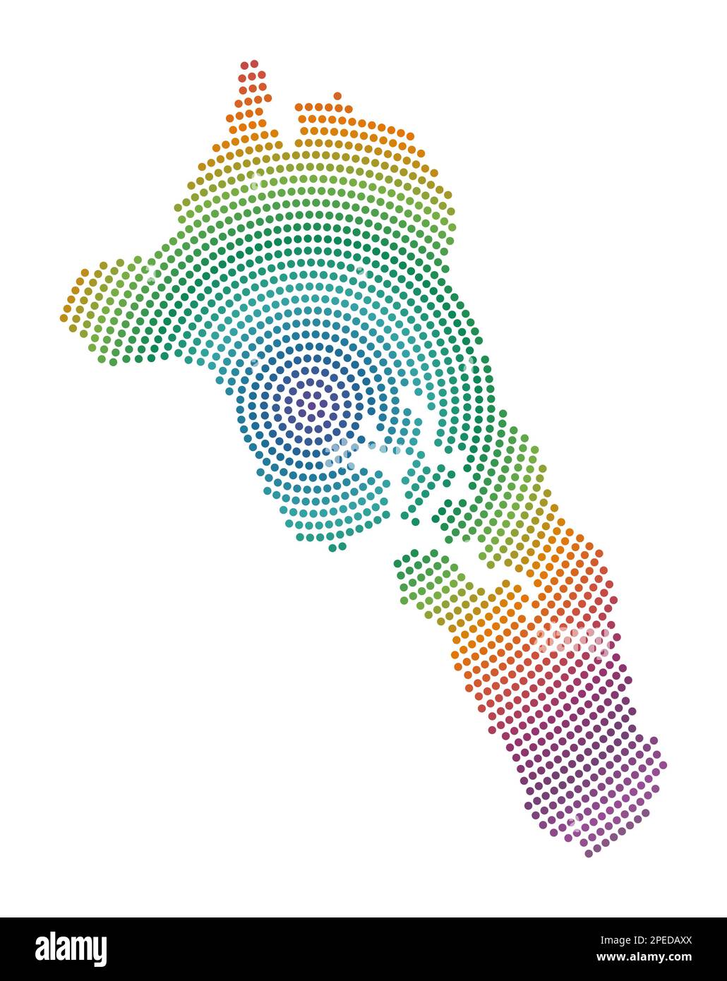 Havelock Island dotted map. Digital style shape of Havelock Island. Tech icon with gradiented ...