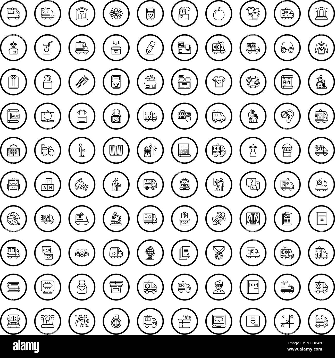 100 help icons set. Outline illustration of 100 help icons vector set ...