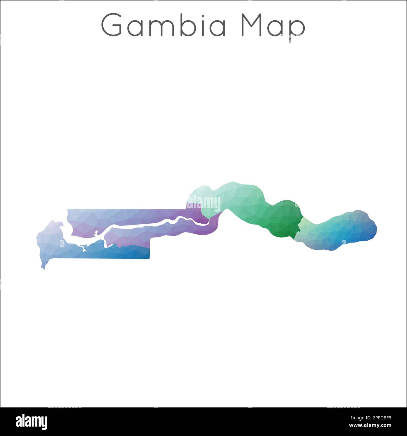 Low poly map of Gambia. Gambia geometric polygonal, mosaic style map Stock Vector Image & Art ...