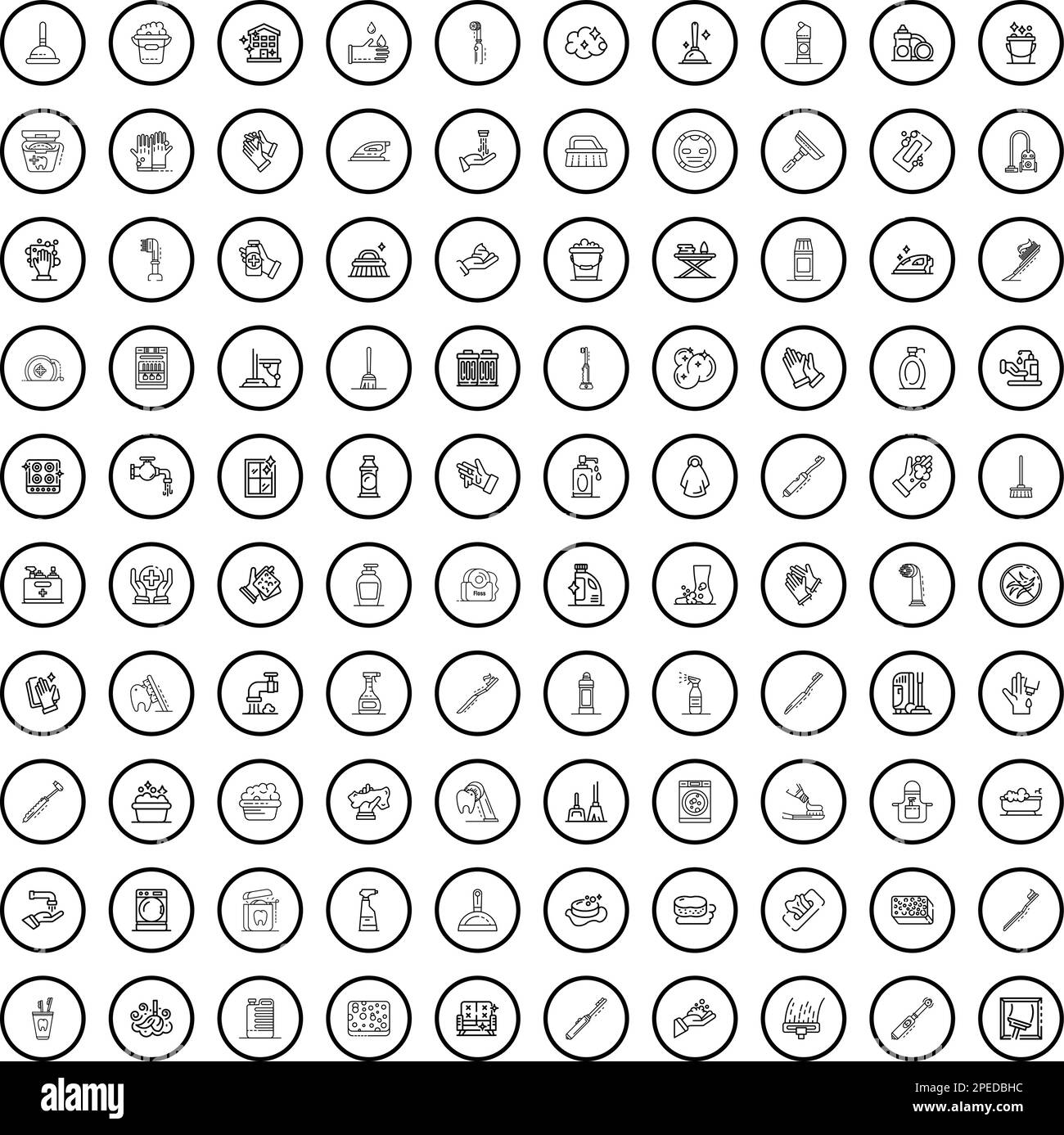 100 hygiene icons set. Outline illustration of 100 hygiene icons vector ...