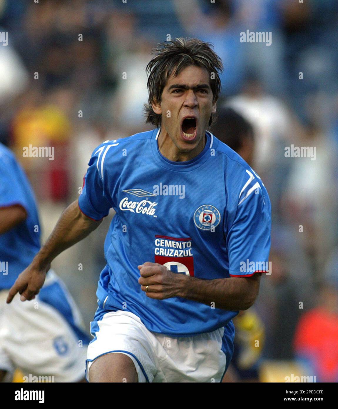 Cruz Azul's soccer player Cesar Delgado, from Argentina, celebrates ...
