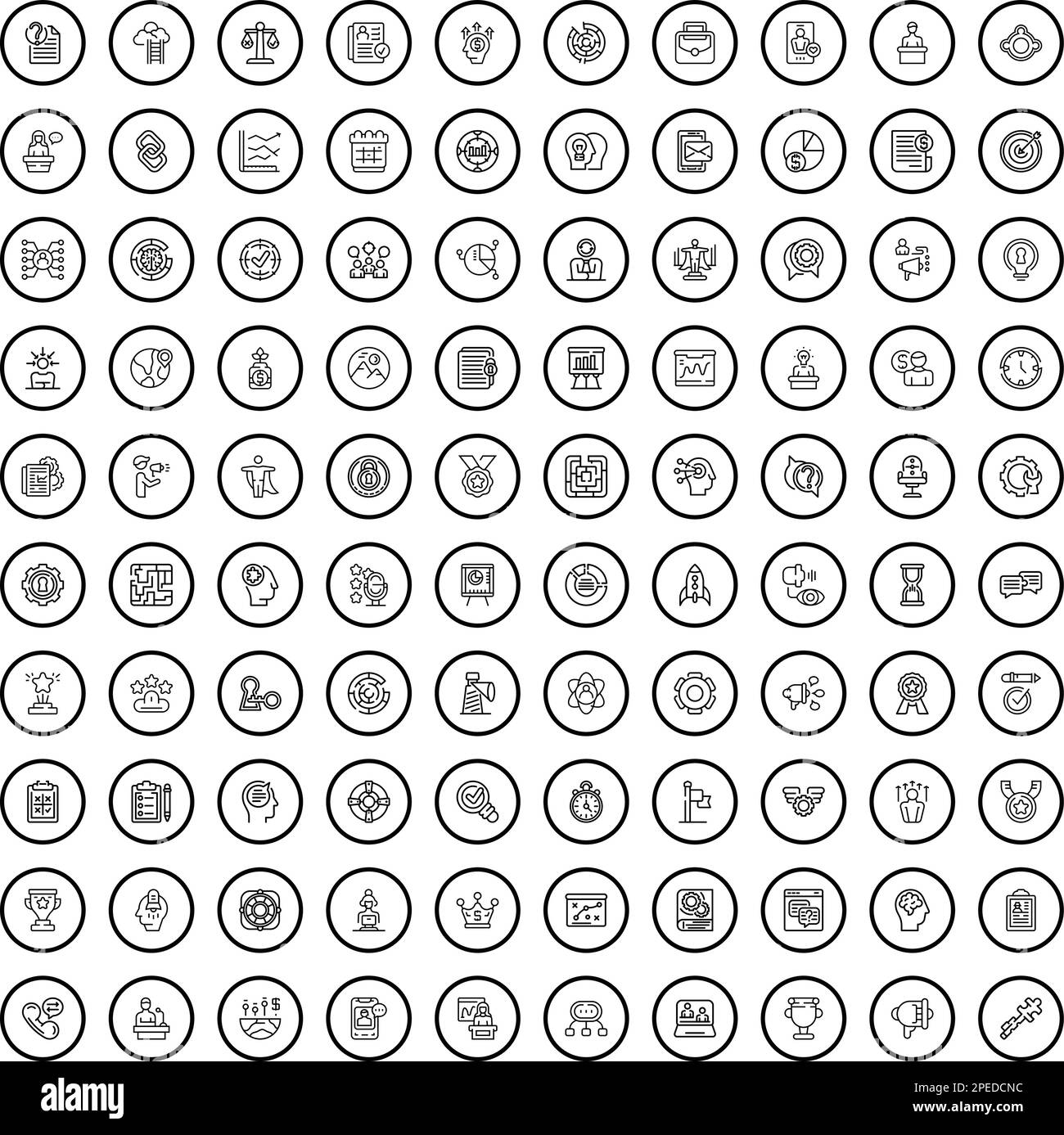 100 discussion icons set. Outline illustration of 100 discussion icons ...