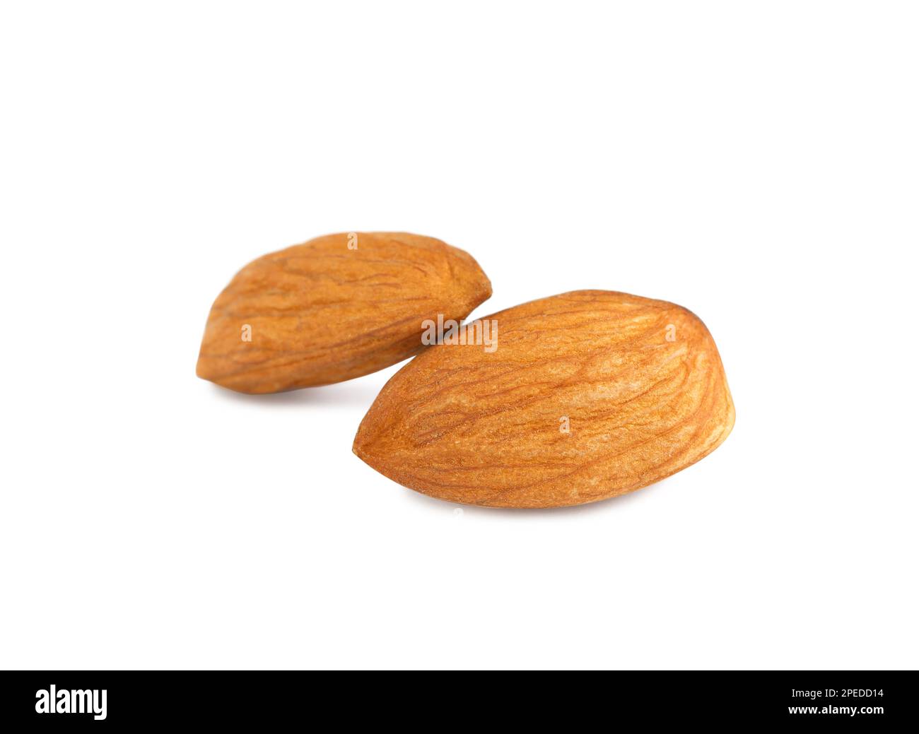 Organic almond nuts on white background. Healthy snack Stock Photo - Alamy