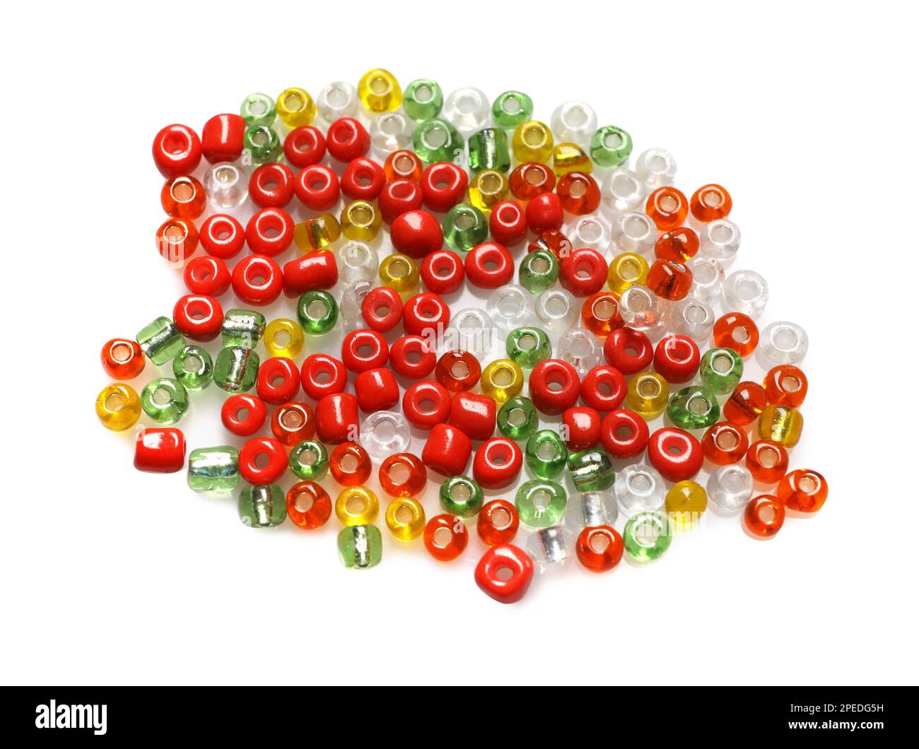 Pile of colorful beads on white background Stock Photo - Alamy