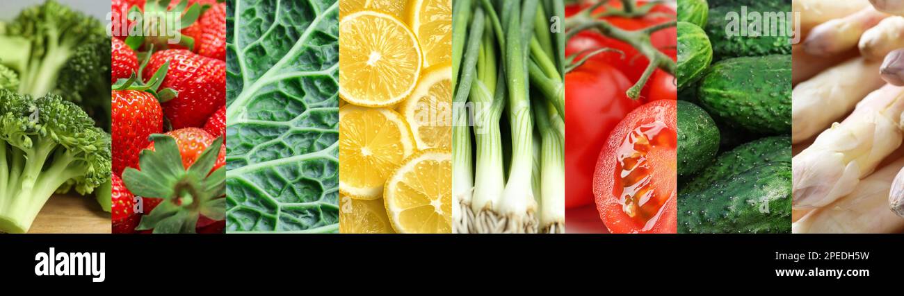 Collage with different fresh ripe vegetables. Banner design Stock Photo ...