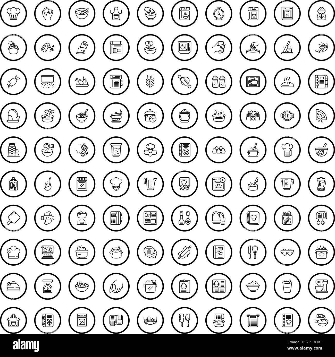 100 chief icons set. Outline illustration of 100 chief icons vector set ...