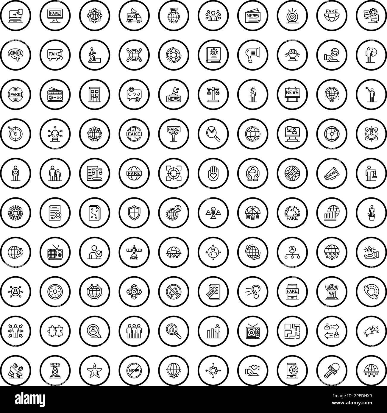 100 corporation icons set. Outline illustration of 100 corporation ...