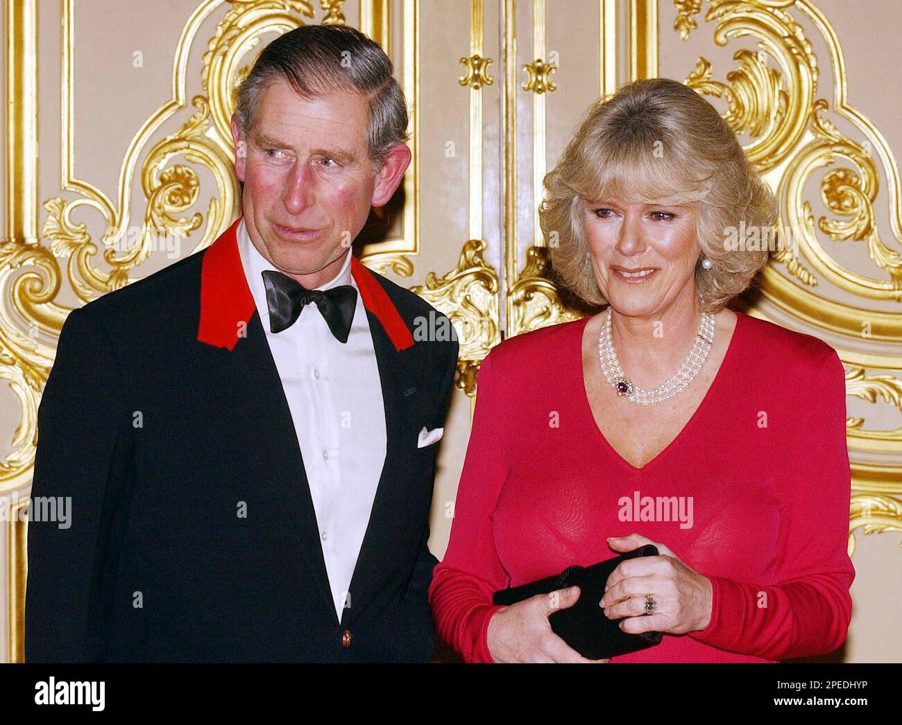 Britain's Prince Charles and his fiance Camilla Parker Bowles arrive in ...
