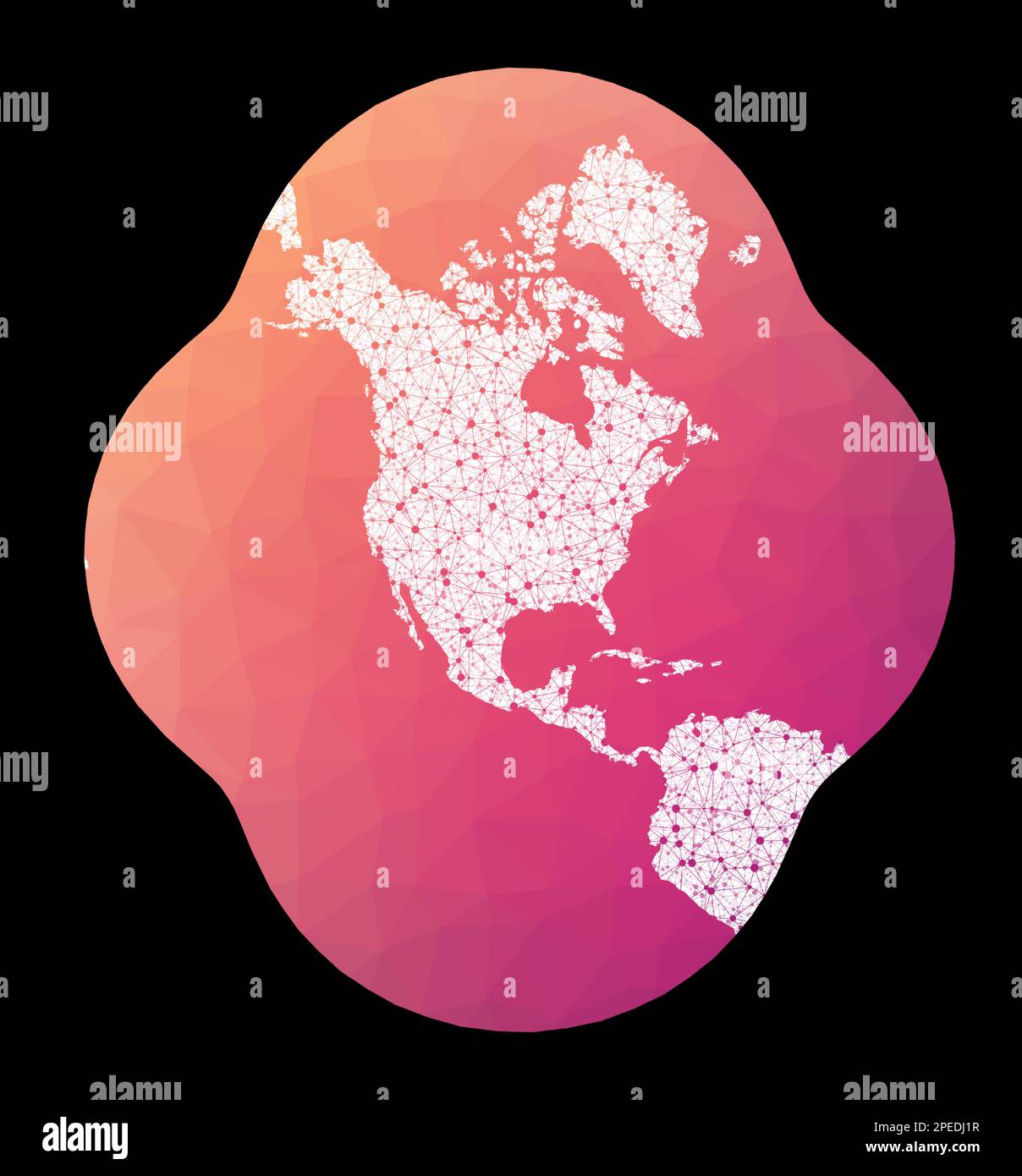 World Network Map Modified Stereographic Projection For The Conterminous United States Stock