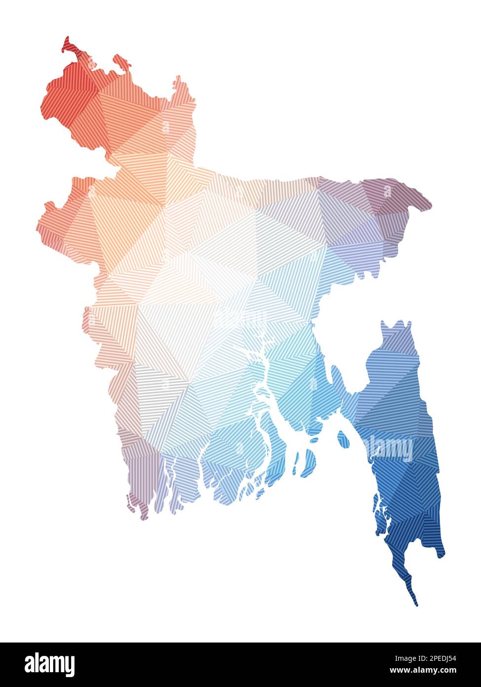 Map of Bangladesh. Low poly illustration of the country. Geometric ...