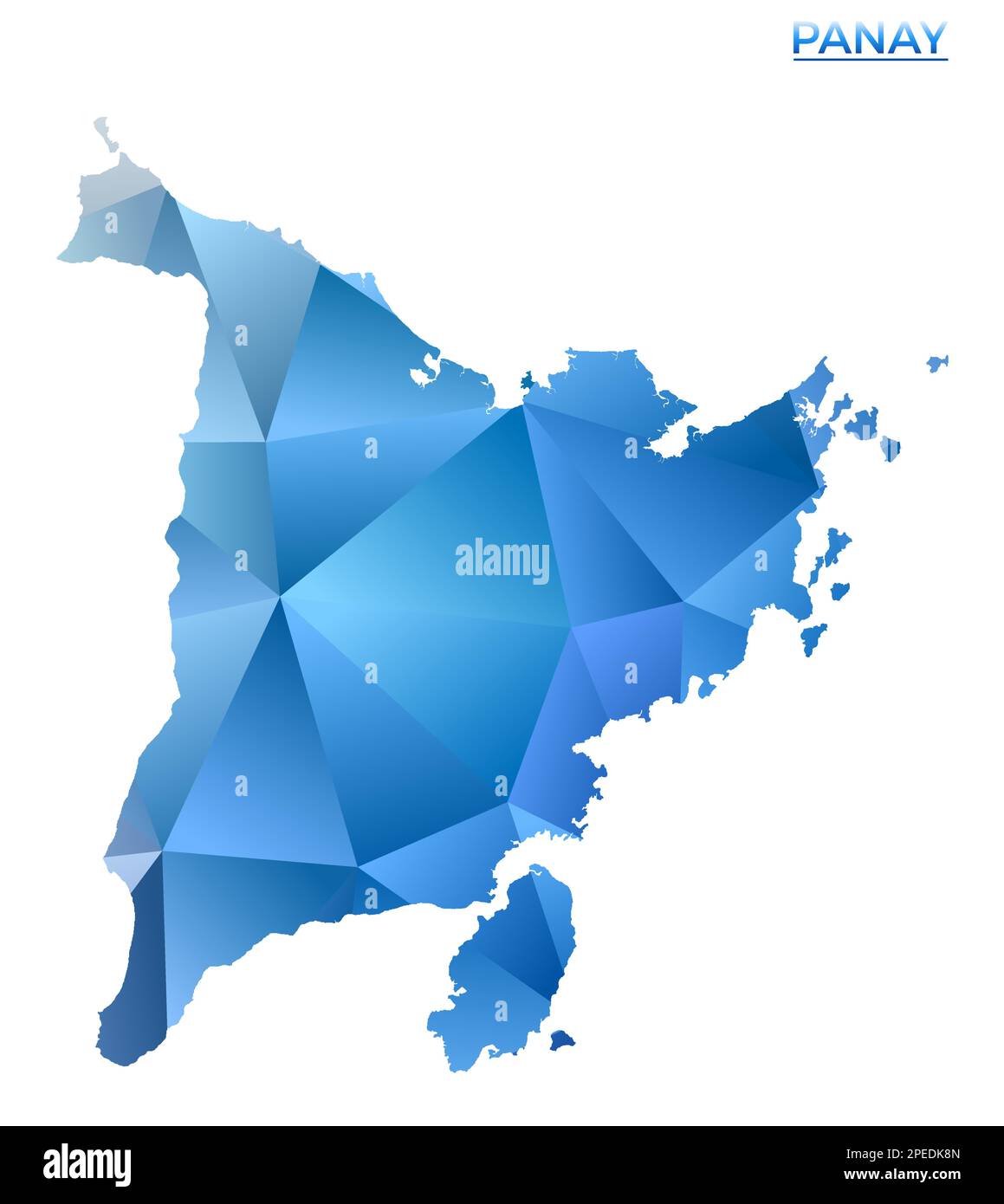 Vector polygonal Panay map. Vibrant geometric island in low poly style. Classy illustration for ...