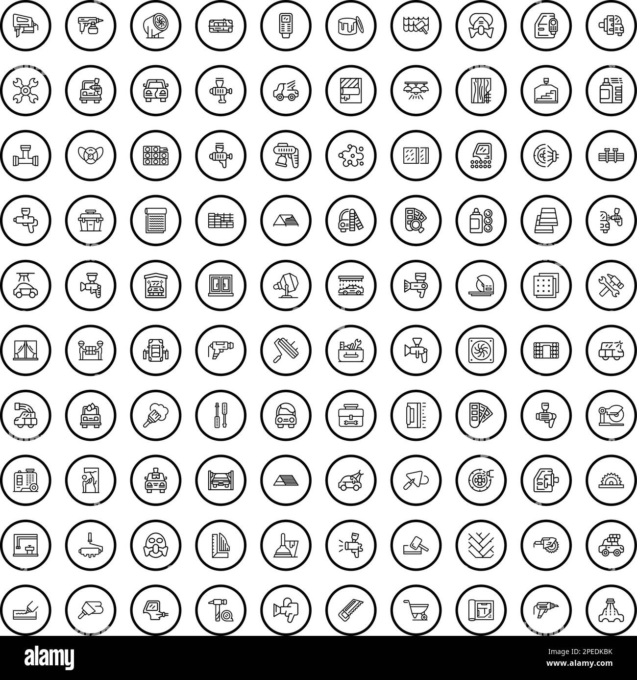 100 repair icons set. Outline illustration of 100 repair icons vector ...