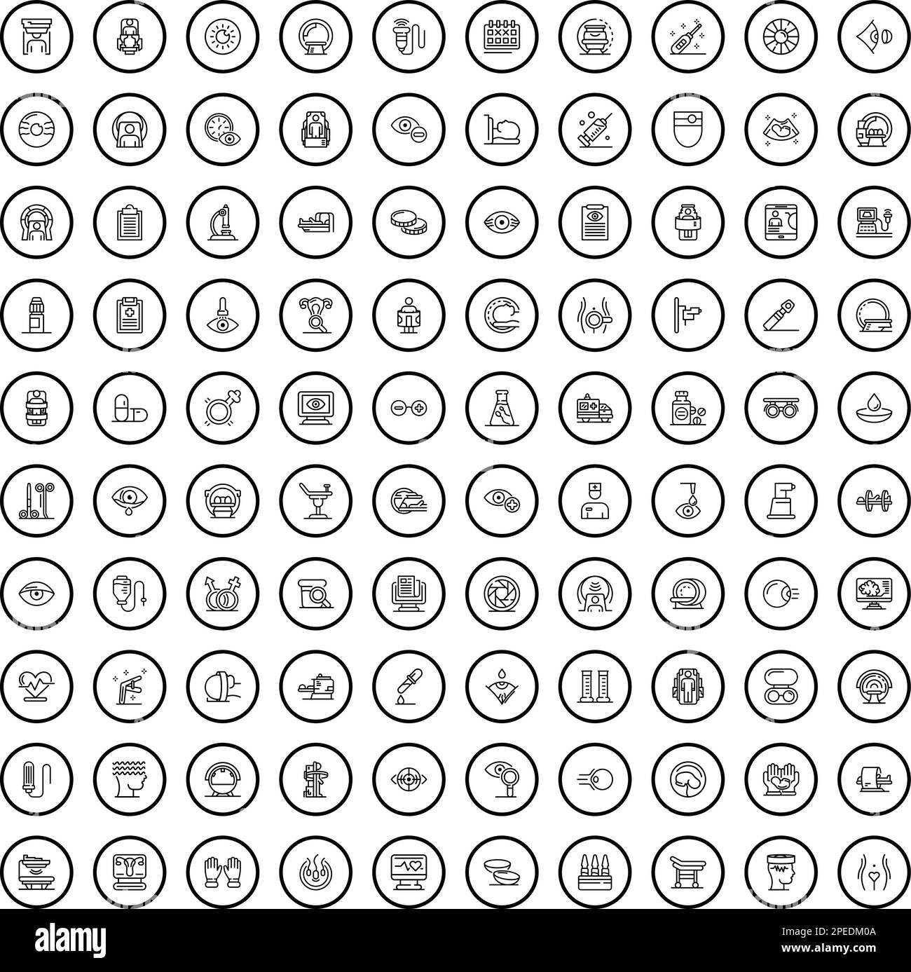 100 diagnostic icons set. Outline illustration of 100 diagnostic icons ...