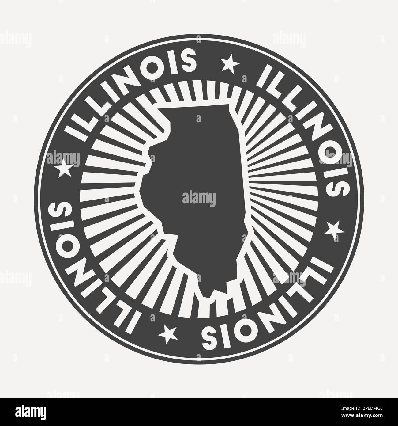 Illinois round logo. Vintage travel badge with the circular name and ...