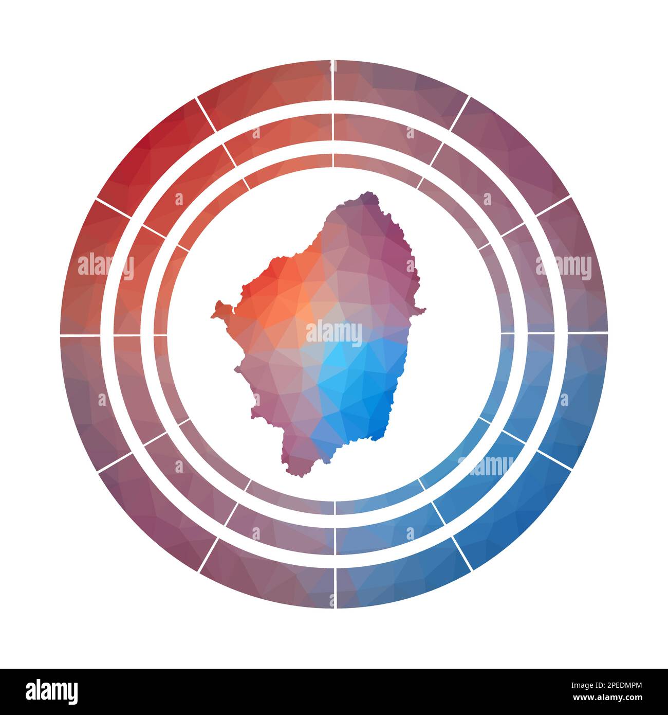 Naxos badge. Bright gradient logo of island in low poly style ...