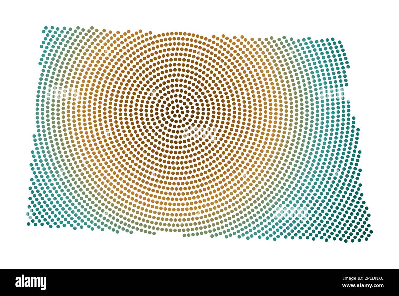 North Dakota dotted map. Digital style shape of North Dakota. Tech icon ...