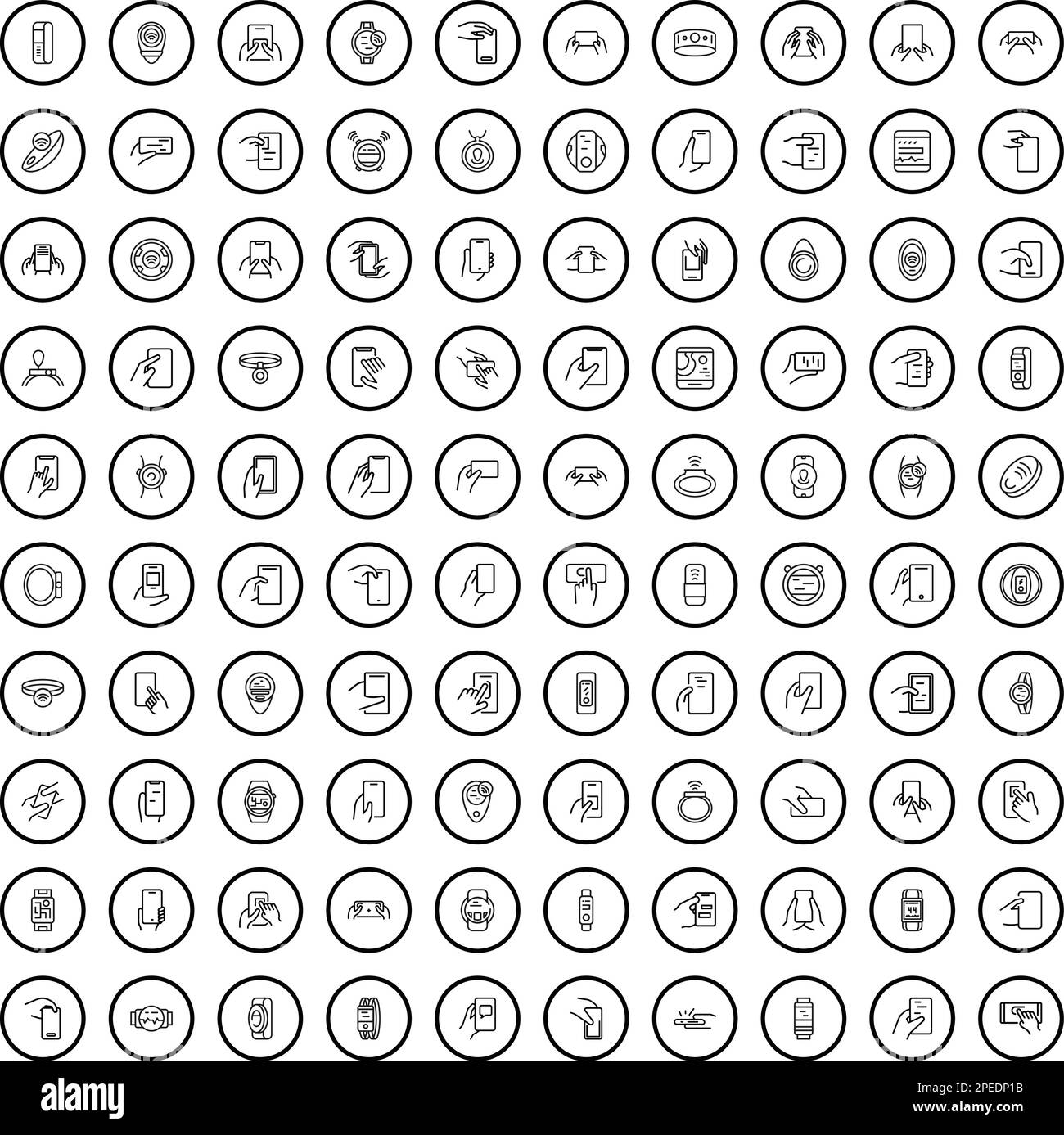 100 gadget icons set. Outline illustration of 100 gadget icons vector ...