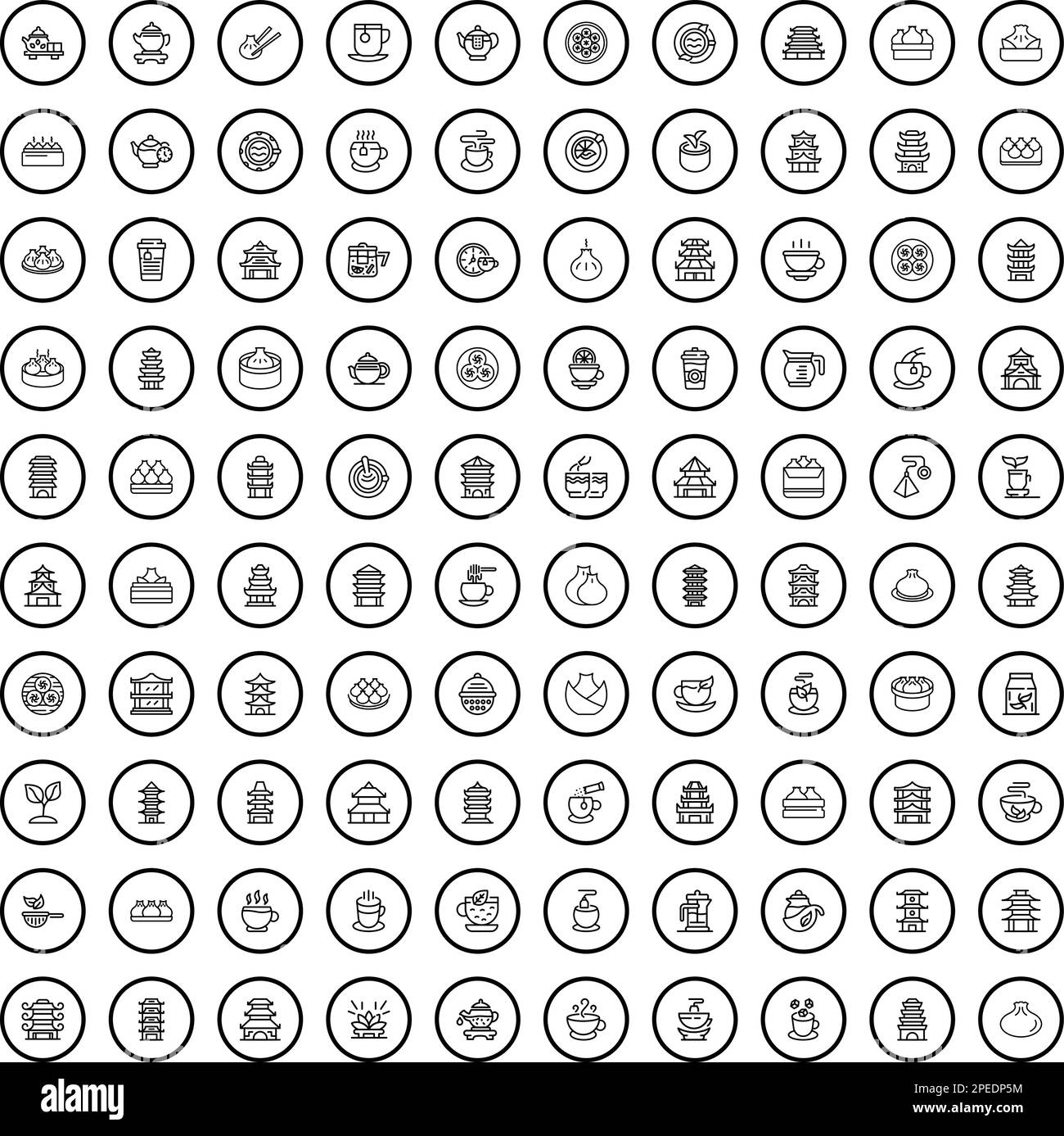 100 china icons set. Outline illustration of 100 china icons vector set ... 100 china icons set. Outline illustration of 100 china icons vector set ...