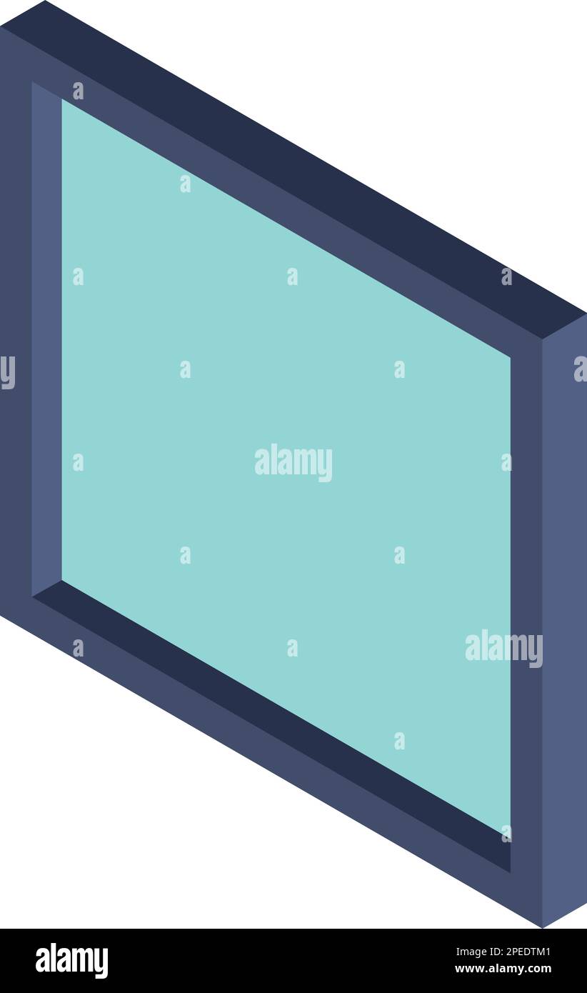 Square window icon isometric vector. Large transparent external square ...