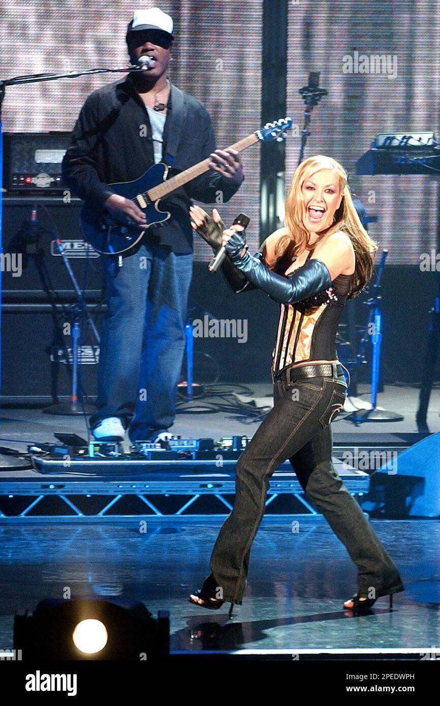 American singer Anastacia performs on the Arena stage in Geneva ...