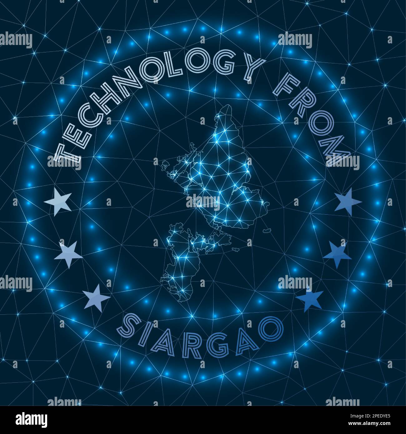 Technology From Siargao. Futuristic geometric badge of the island ...